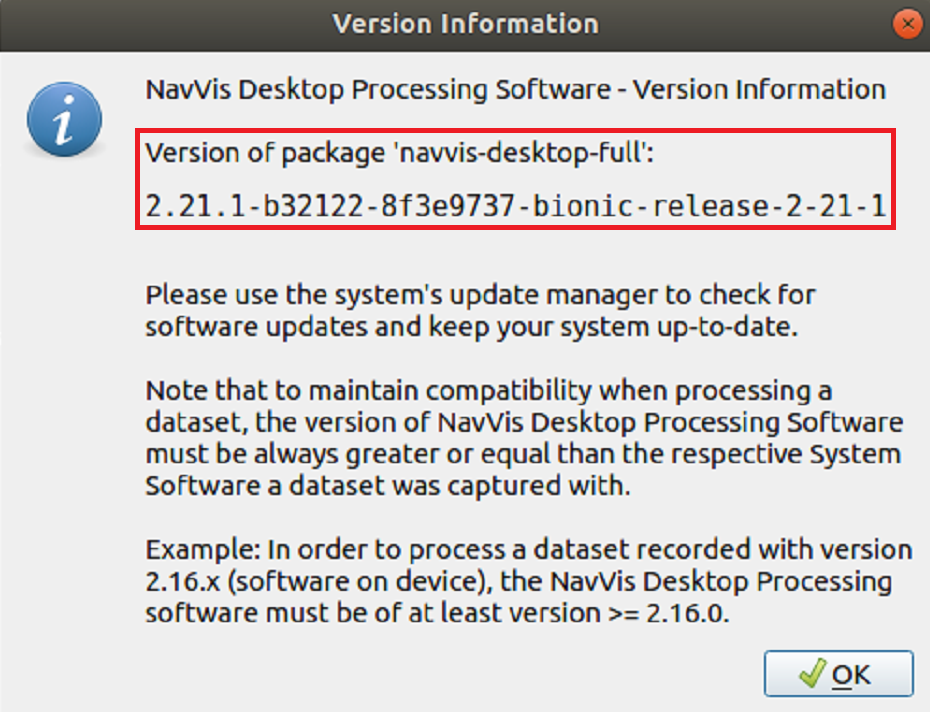 Desktop Processing Software / SiteMaker のバージョンの確認方法 – NavVis ヘルプセンター ...